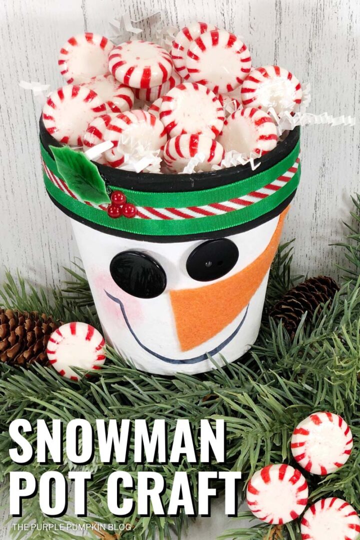 How To Make A Flower Pot Snowman Candy Dish For The Holidays