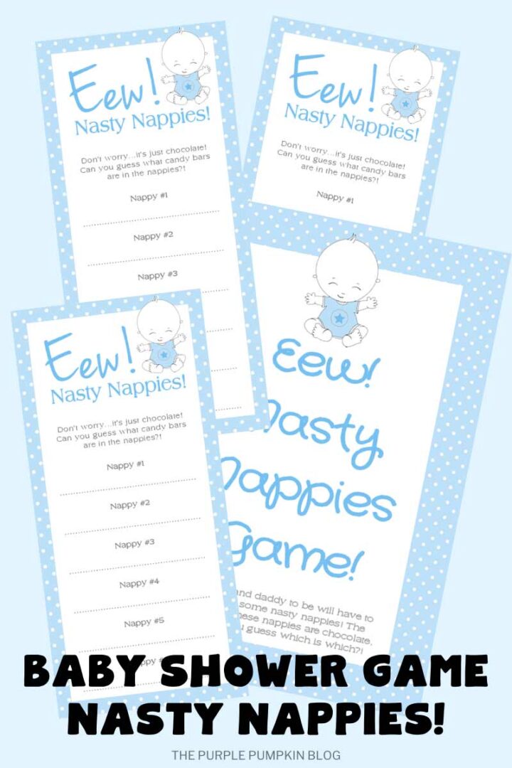 Eew! Nasty Nappies Baby Shower Game (Dirty Diapers Game)