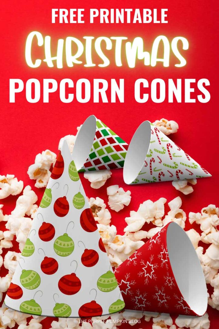Free Printable Christmas Party Popcorn Cones