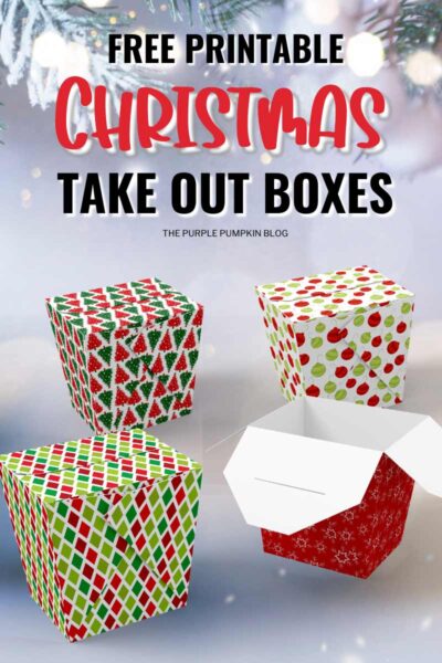 Free Printable Christmas Party Take-Out Boxes For Party Favors!