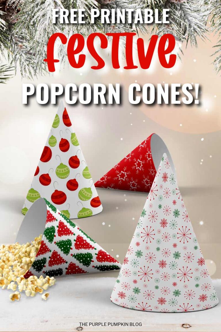 Free Printable Christmas Party Popcorn Cones