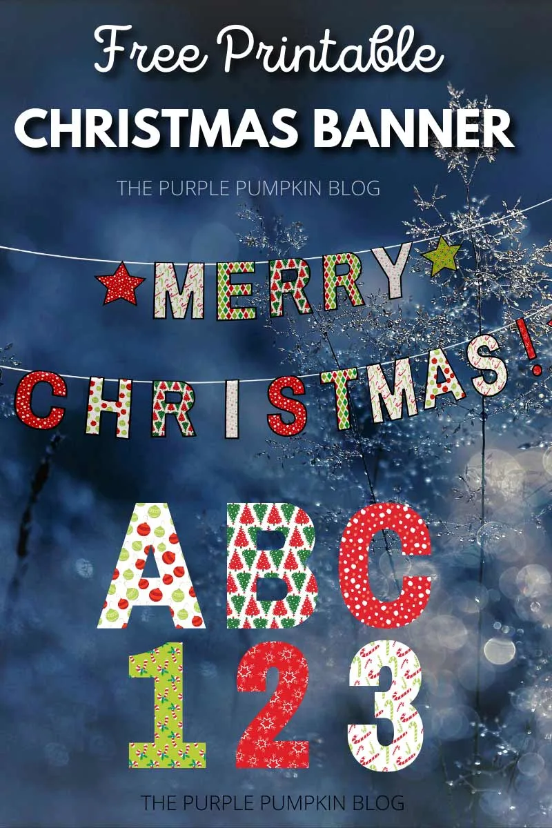 Free Printable Christmas Party Banner Letters & Numbers