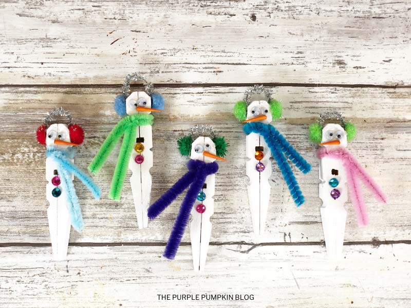 Clothespin Snowman Craft Idea for Winter (Clothes Peg Snowmen)