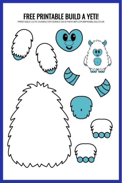 Free Printable Build A Yeti Paper Template Craft for Winter!