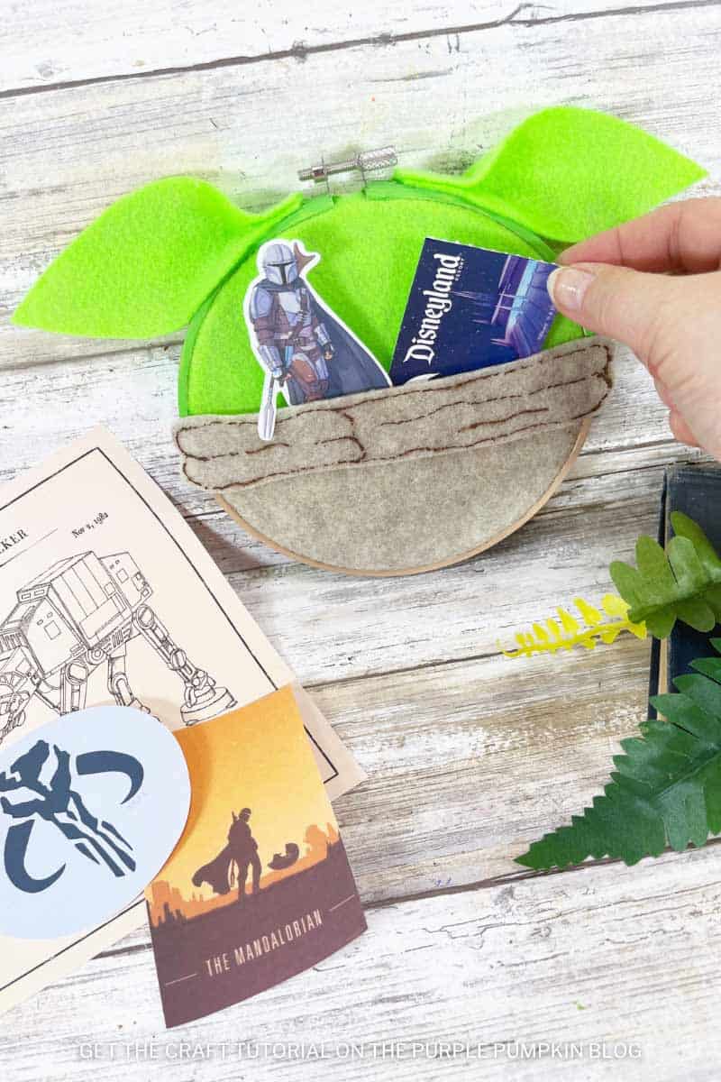Grogu Pocket Organizer Craft Using An Embroidery Hoop!