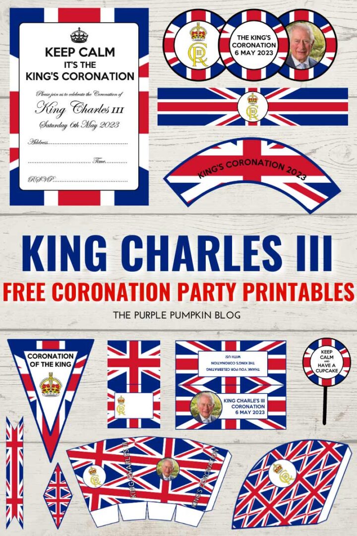 Free King's Coronation Printable Decorations and Bunting Flags!