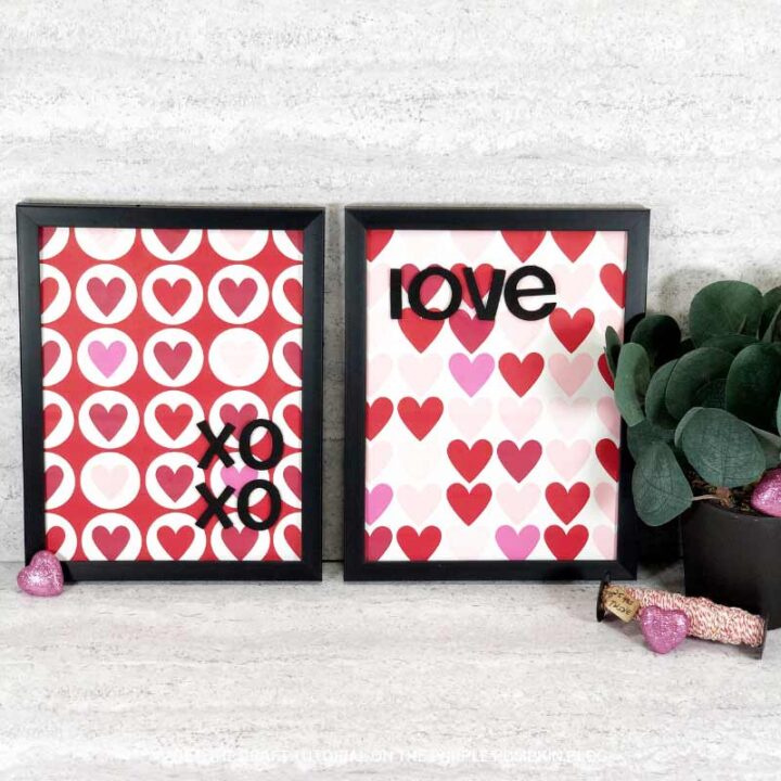 Framed Valentine's Day Wall Art Craft Using Gift Bags!