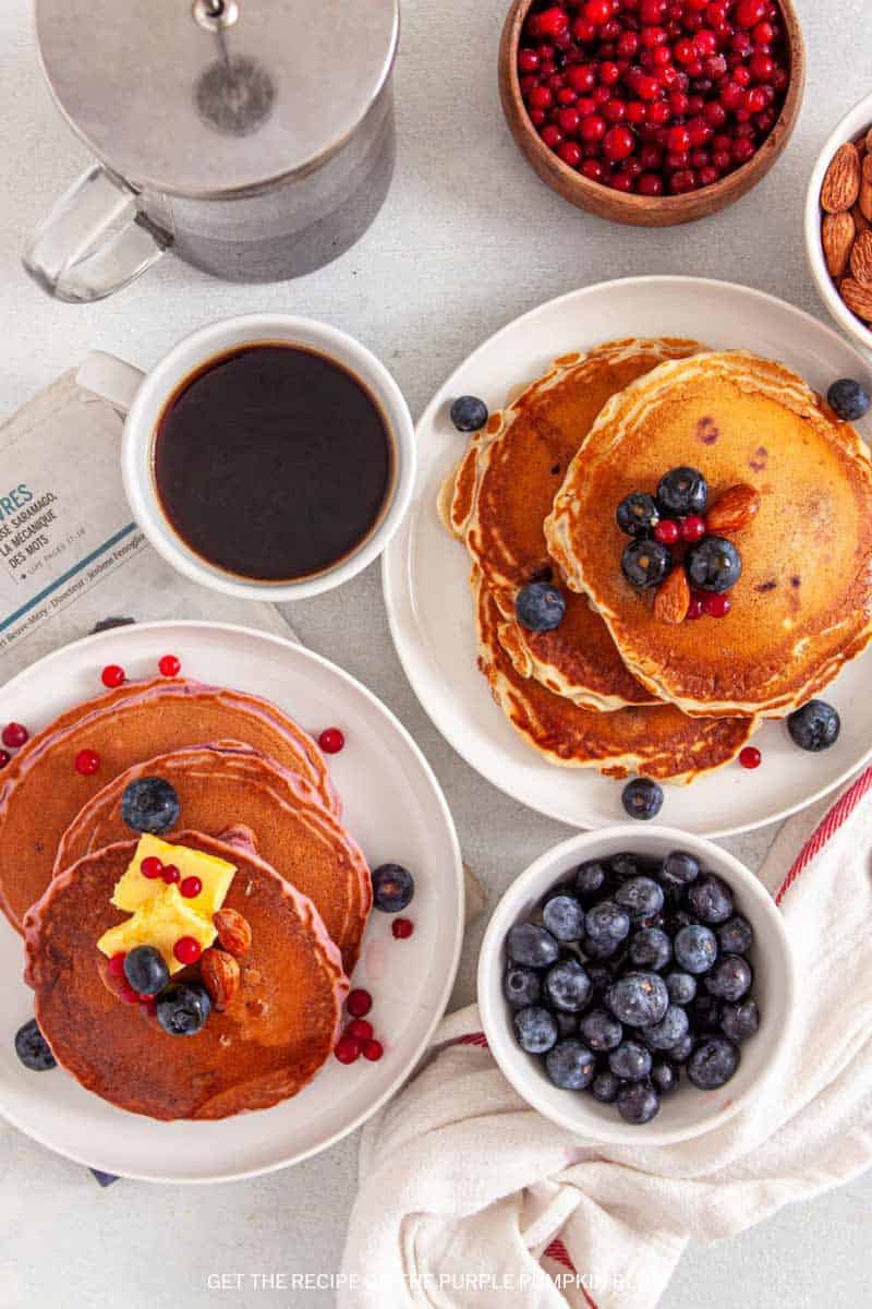 Cinnamon-Spiced Blueberry Purple Pancakes