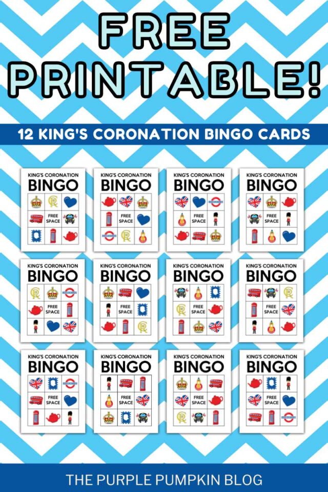 Free Printable King's Coronation Bingo Game Cards