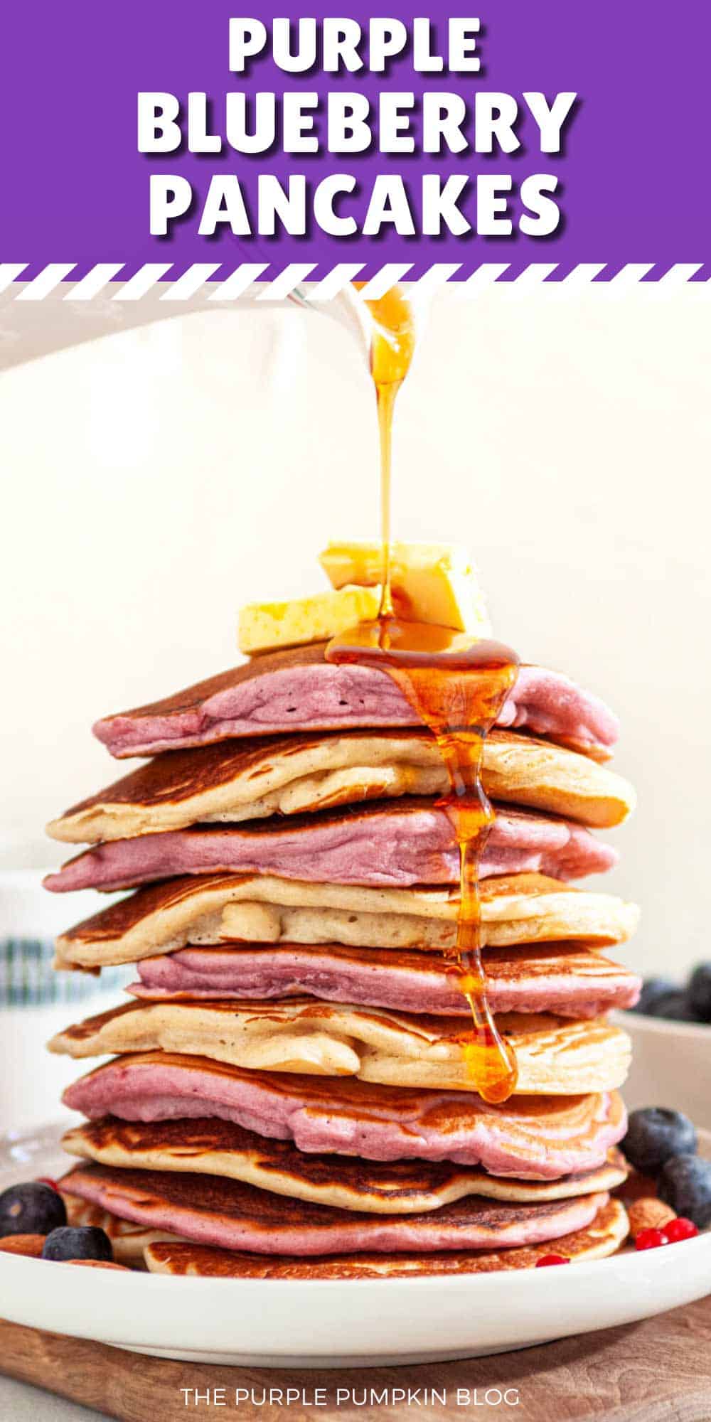 Cinnamon-Spiced Blueberry Purple Pancakes
