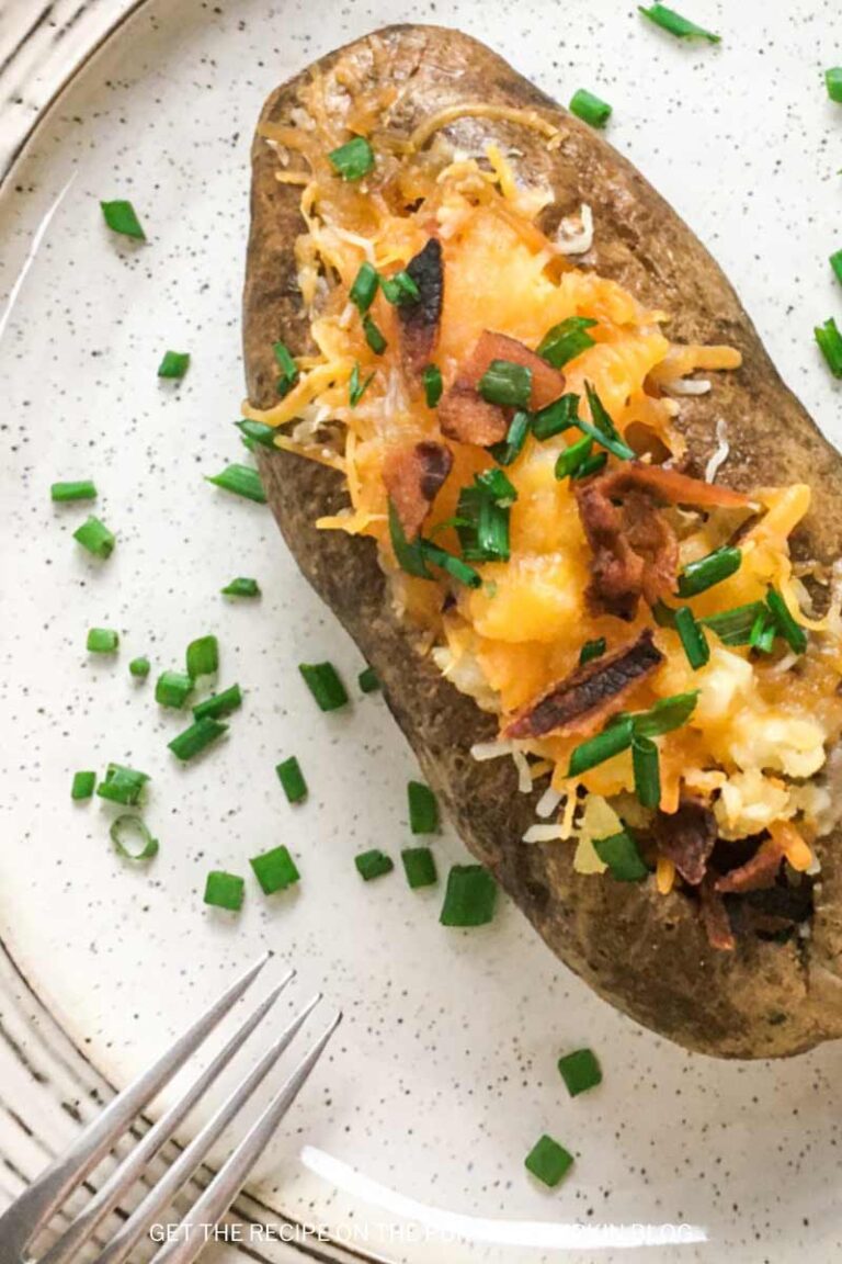 Loaded Baked Potatoes with Cheese, Bacon & Sour Cream