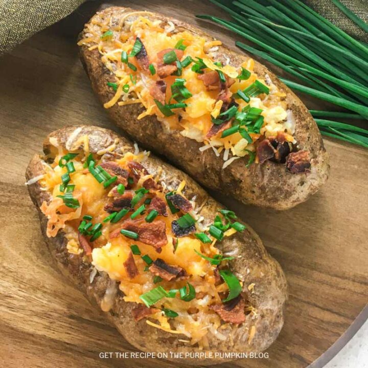 Loaded Baked Potatoes with Cheese, Bacon & Sour Cream