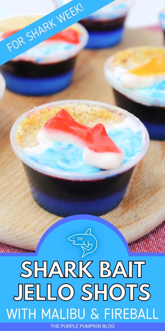 Shark Bait Jello Shots with Malibu & Fireball Cinnamon Whiskey