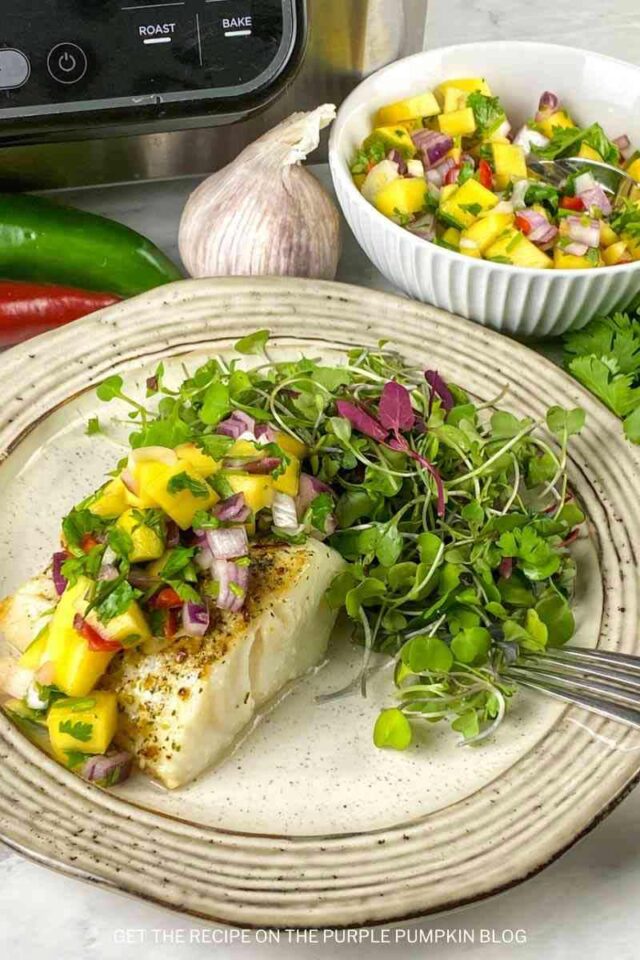 Air Fryer Cod Recipe with Mango Salsa