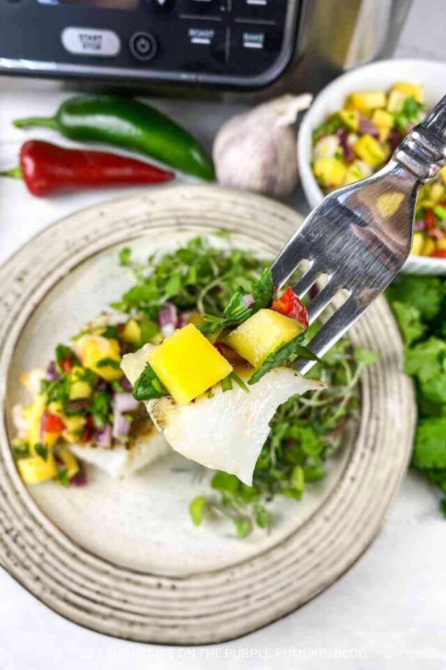 Air Fryer Cod Recipe with Mango Salsa