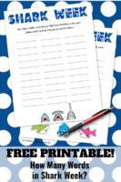Free Printable Shark Week Word Finding Game (Shark Printables)