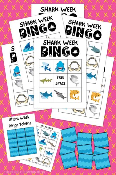 Free Printable Shark Bingo Cards for Shark Week Bingo Games!