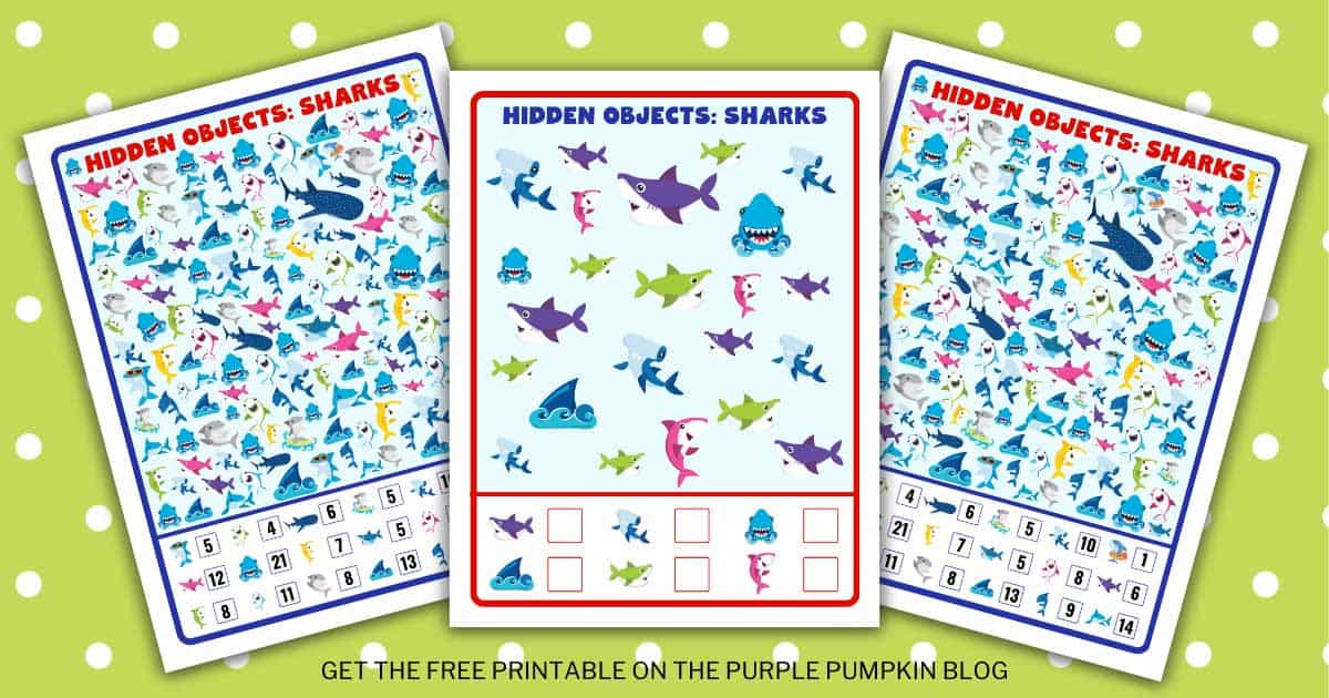 Free Printable Sharks Hidden Objects Game (I Spy Sharks)