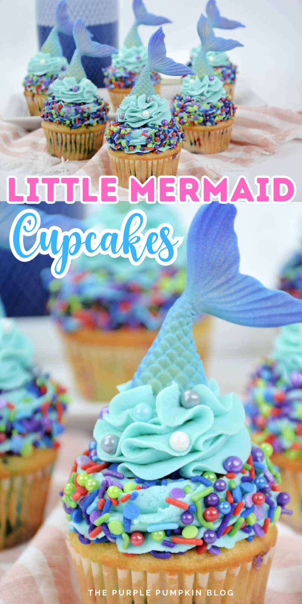 Little Mermaid Cupcakes with Fondant Mermaid Tails
