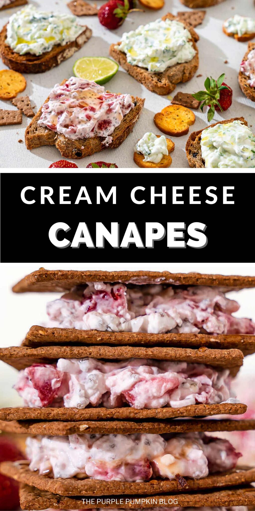 Cream Cheese Canapés 2 Ways: Sweet & Savory + Avocado Dip