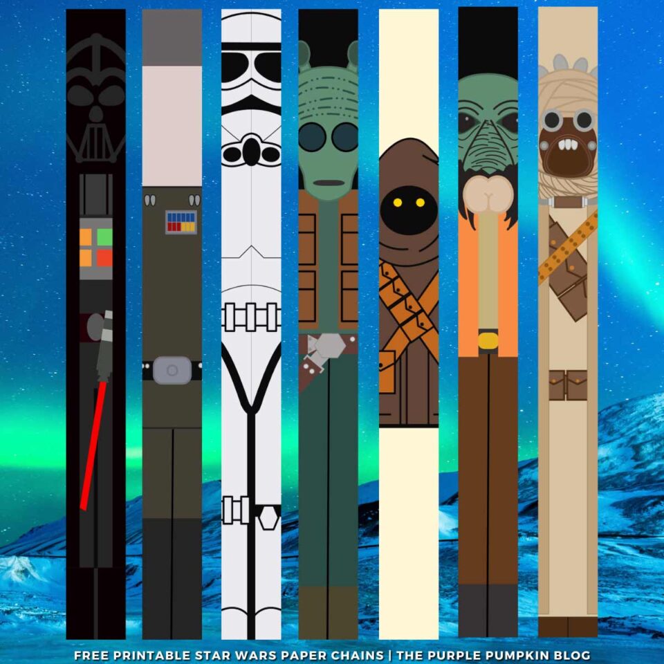 Free Printable Star Wars Bad Guys Paper Chains: Darth Vader