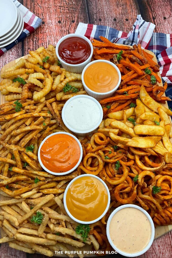 Awesome French Fries Board for Parties: French Fries Charcuterie!