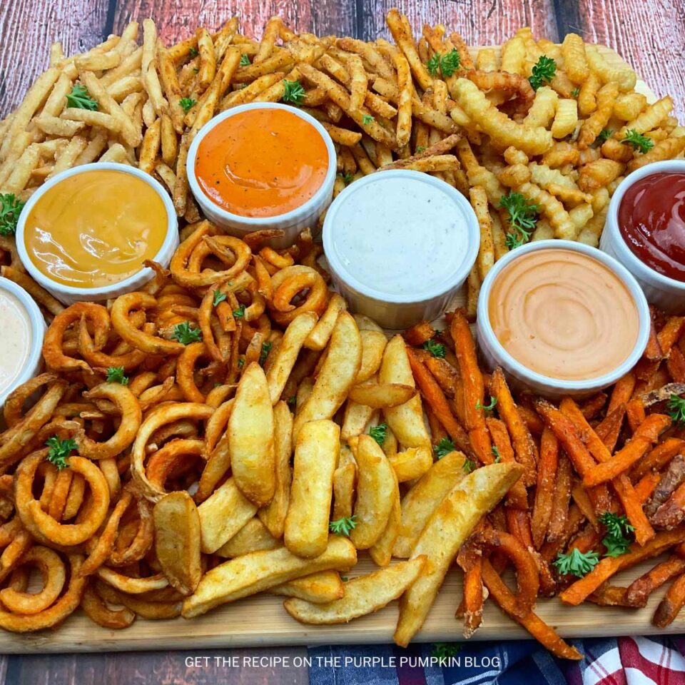 Awesome French Fries Board for Parties: French Fries Charcuterie!