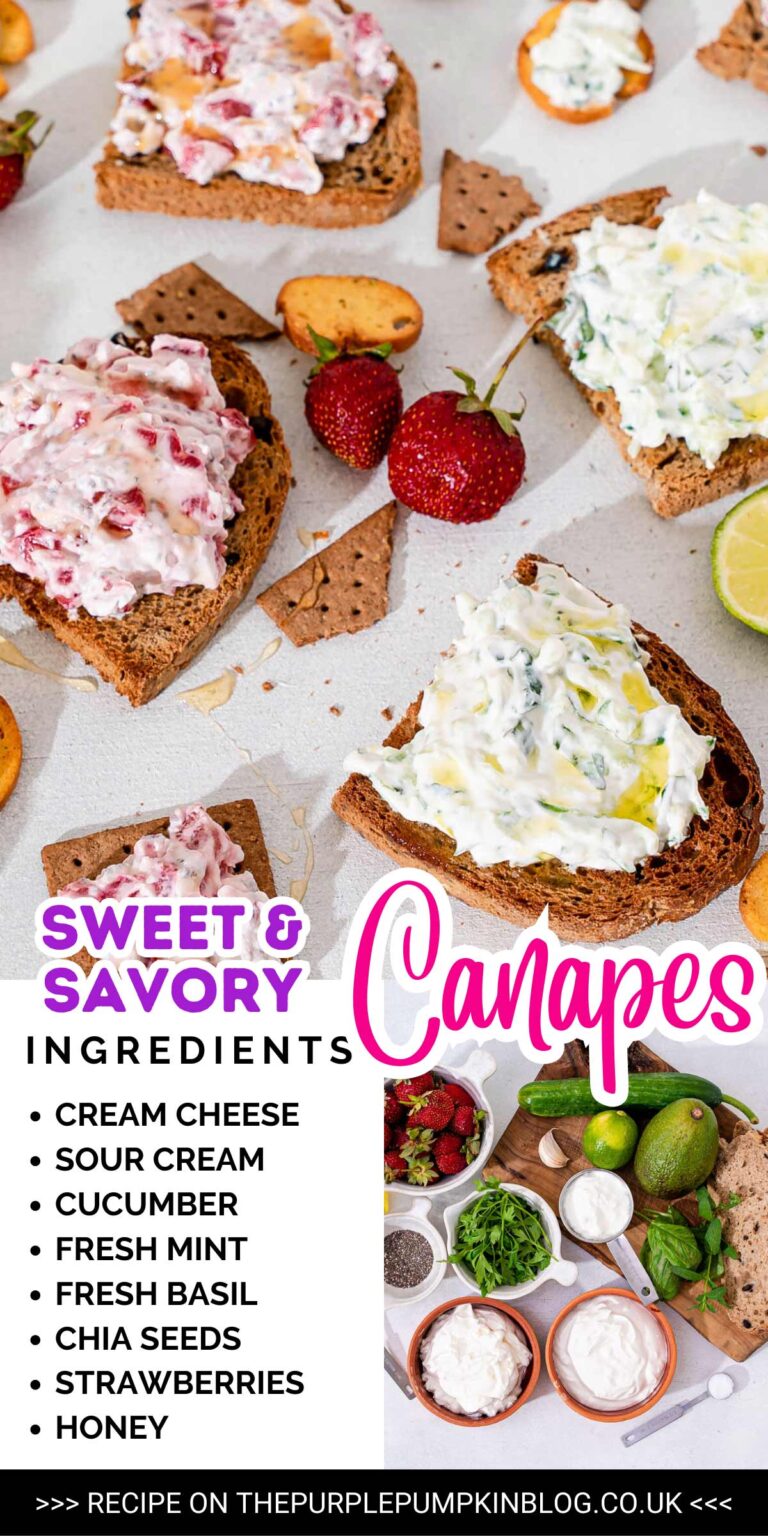 Cream Cheese Canapés 2 Ways: Sweet & Savory + Avocado Dip