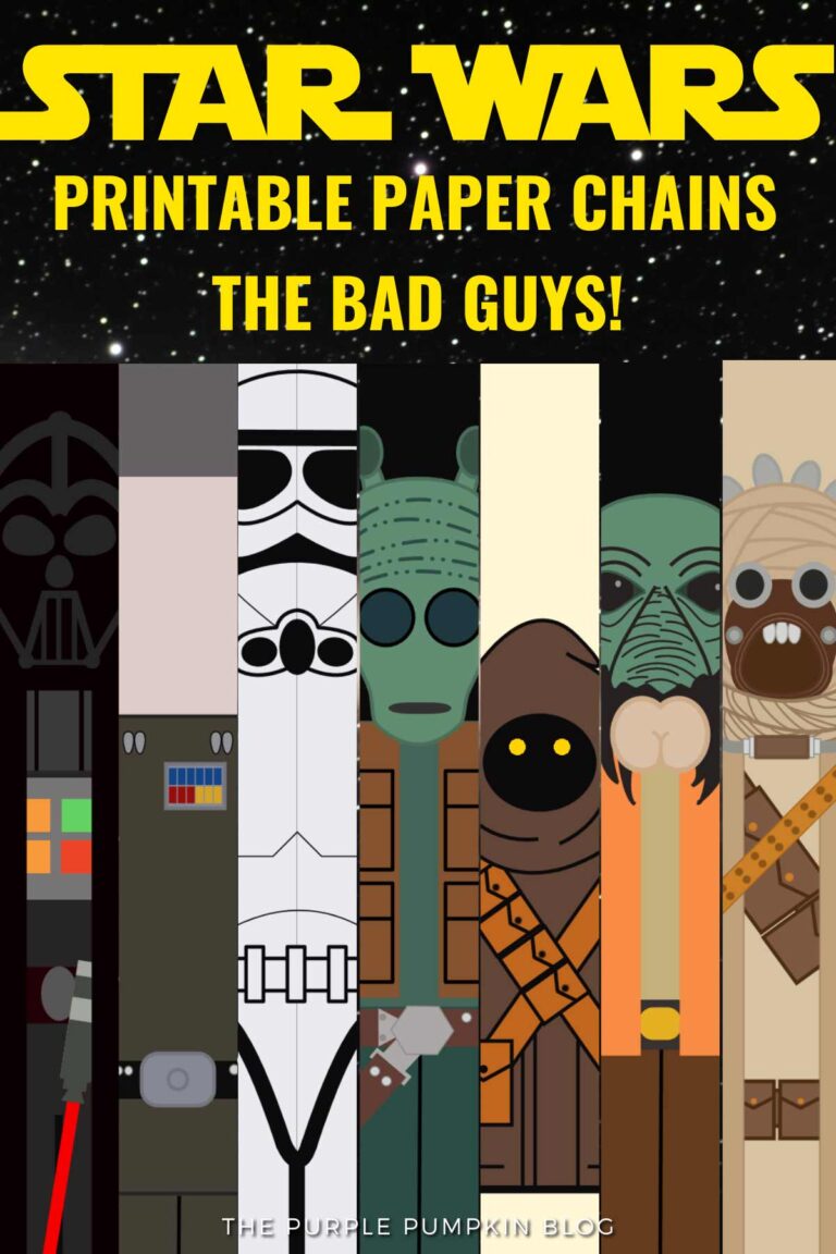 Free Printable Star Wars Bad Guys Paper Chains: Darth Vader