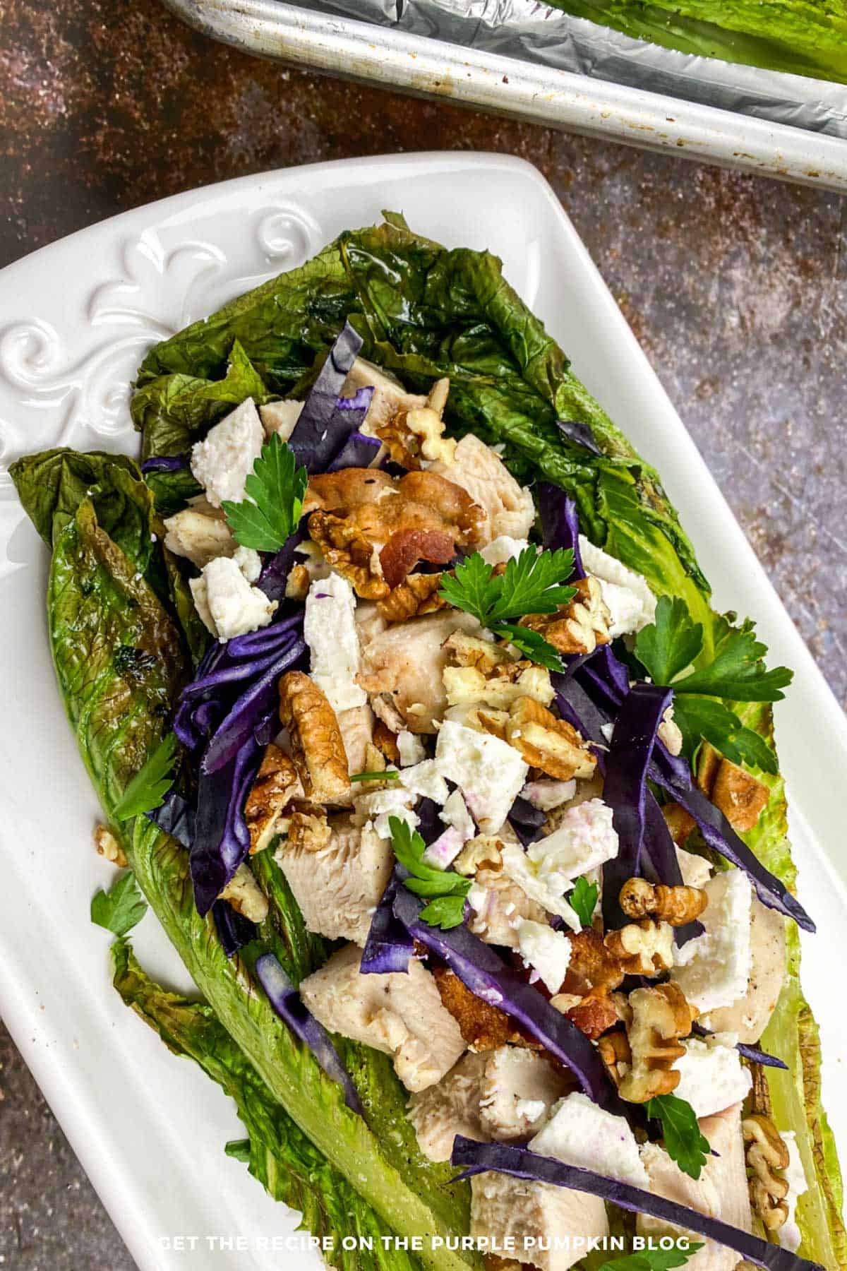 Simple Grilled Romaine Salad with Chicken Recipe