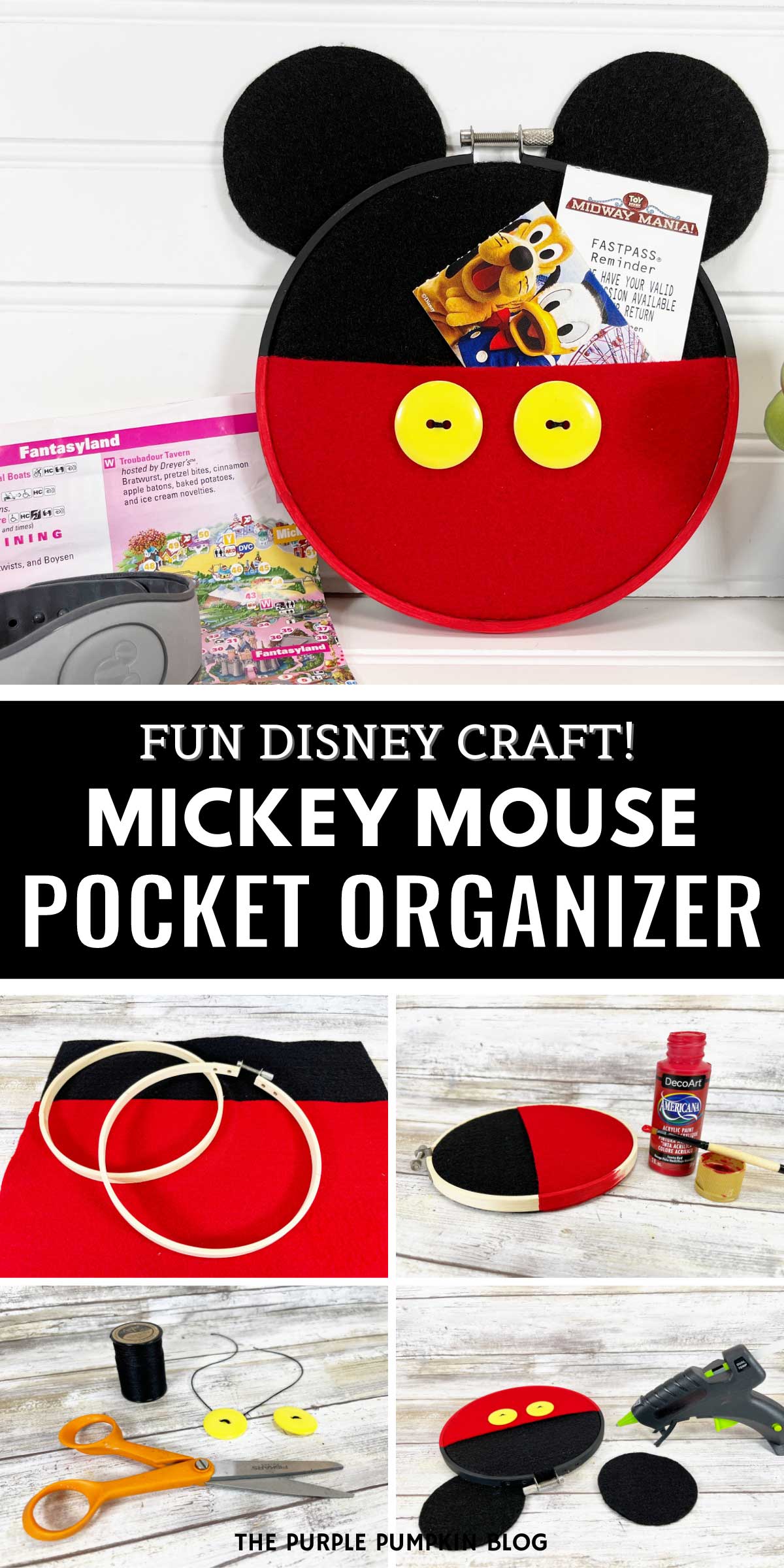 Disney Mickey Mouse Pocket Organizer Craft - Easy DIY