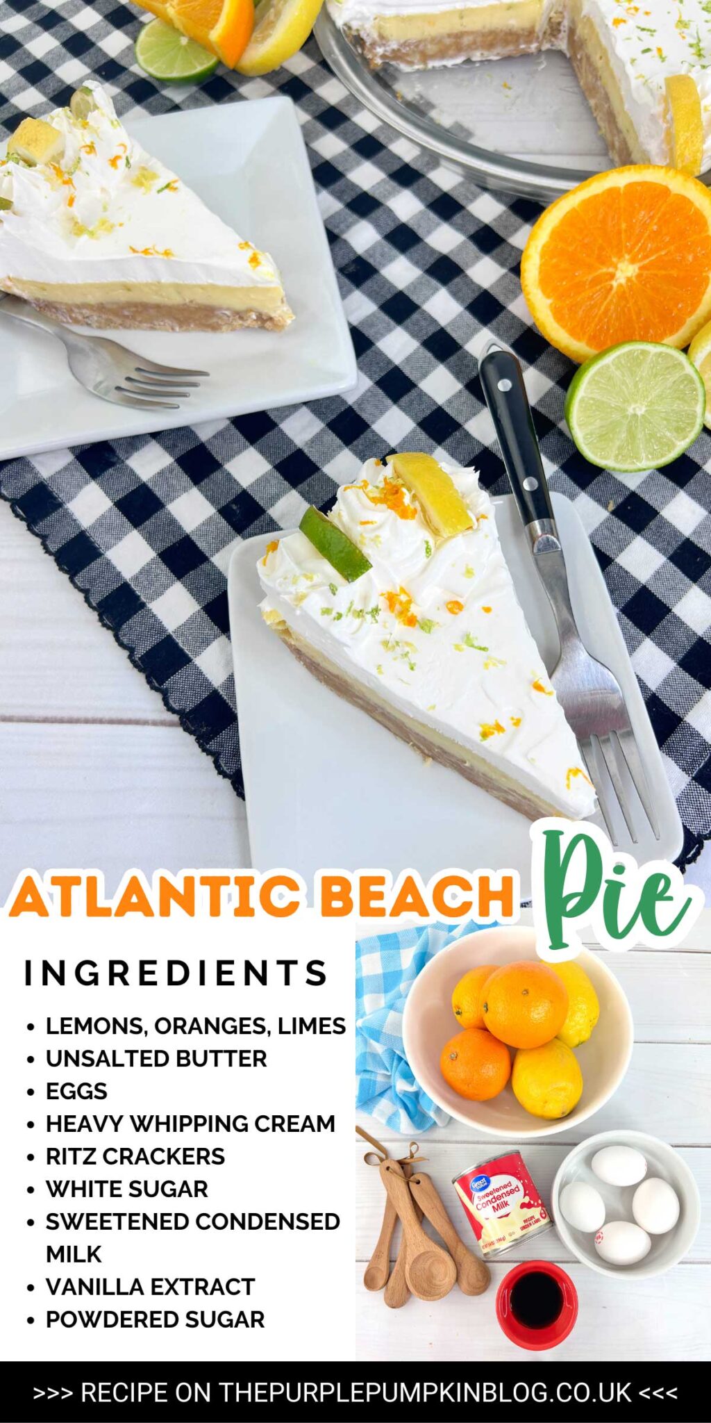 Atlantic Beach Pie Recipe | Orange Lemon Lime Dessert