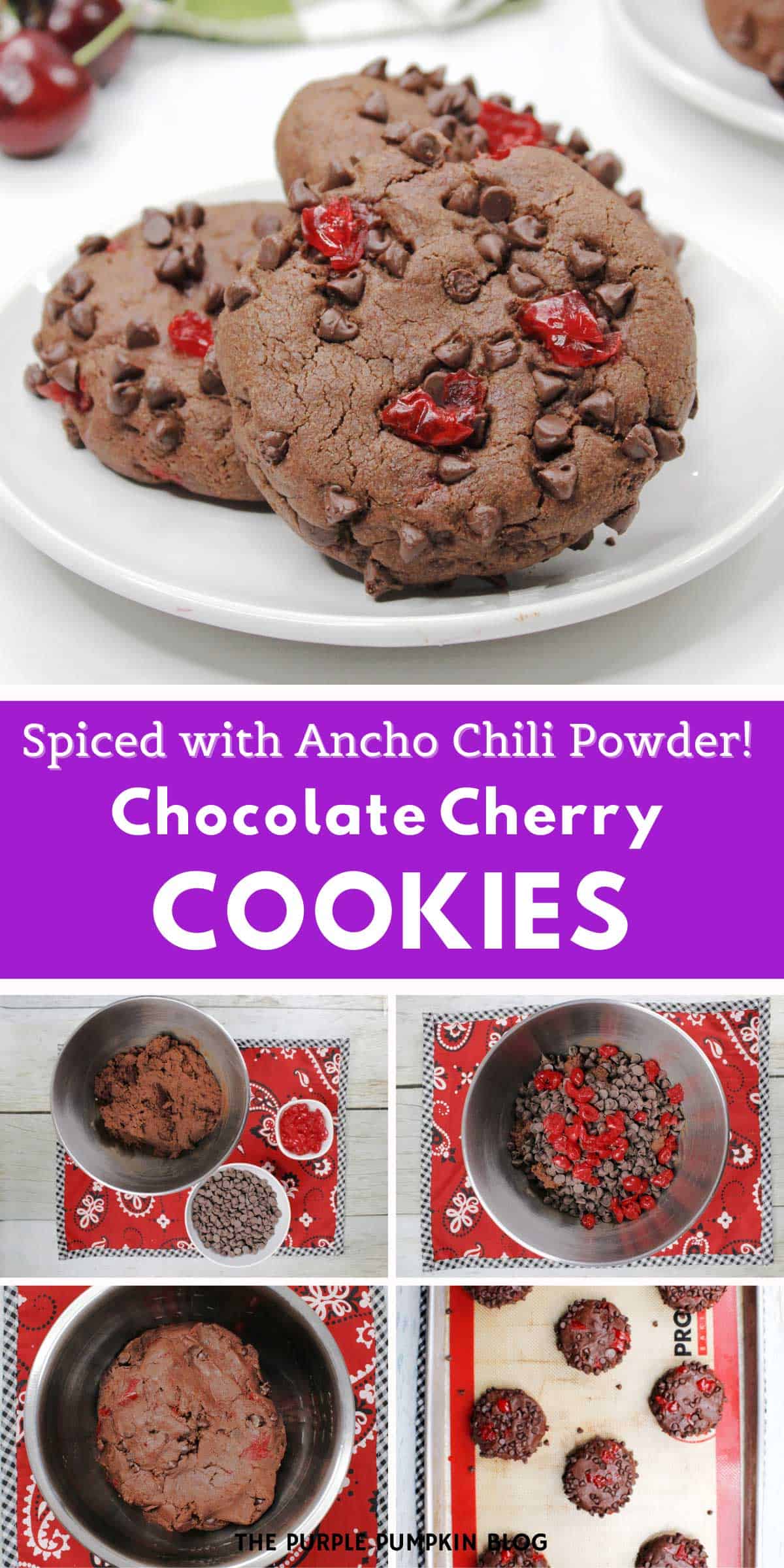 Spicy Chocolate Cherry Cookies Recipe with Ancho Chili