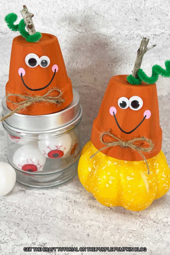 Easy DIY Terracotta Clay Pot Jack-o'-Lanterns Craft