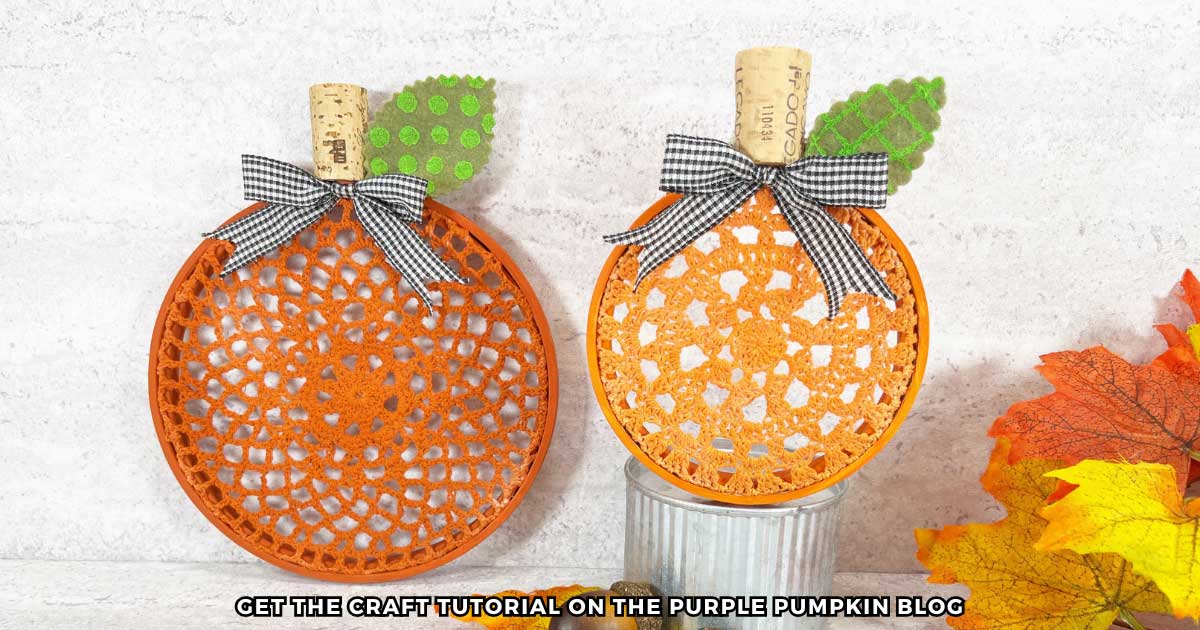 Easy Embroidery Hoop Lace Pumpkins Craft (Fall Crafts)