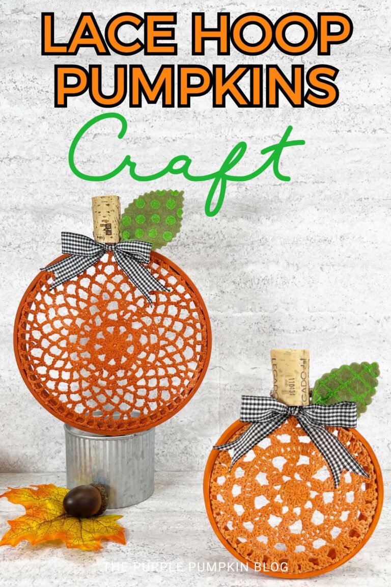 Easy Embroidery Hoop Lace Pumpkins Craft (Fall Crafts)