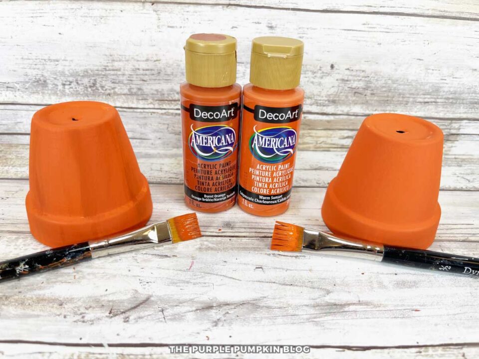 Easy DIY Terracotta Clay Pot Jack-o'-Lanterns Craft