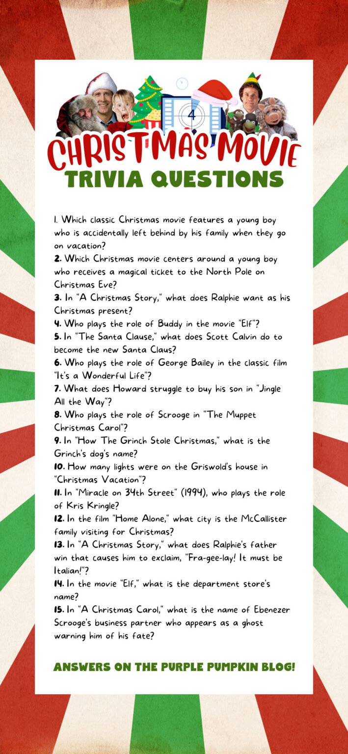 Fun Free Christmas Movie Trivia Printable! (Xmas Quiz)
