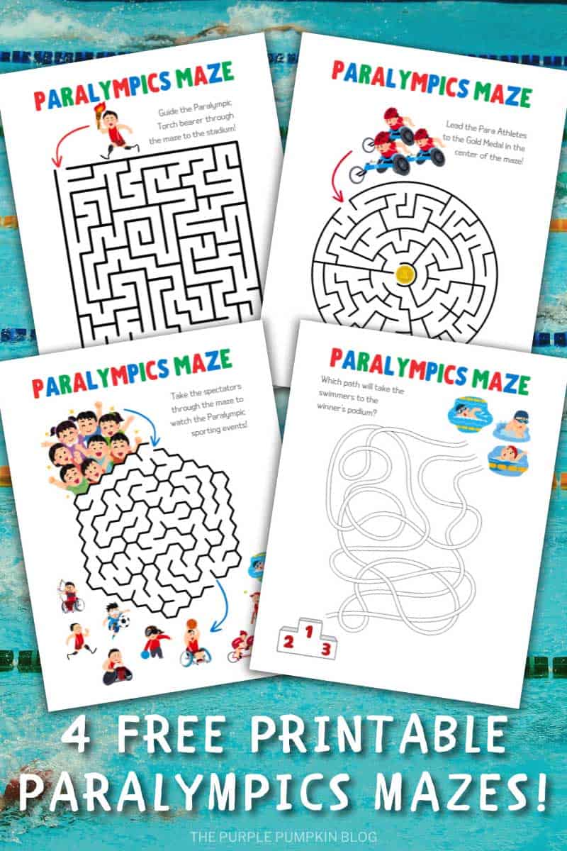 Free Printable Summer Paralympics Mazes (Paris 2024 Games)