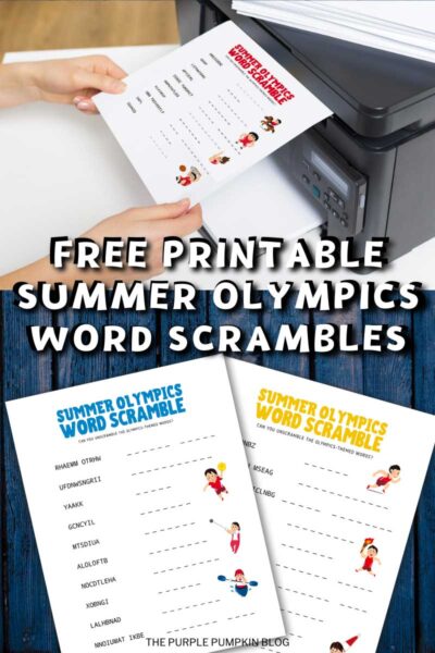 Free Printable Summer Olympics Word Scramble Worksheets