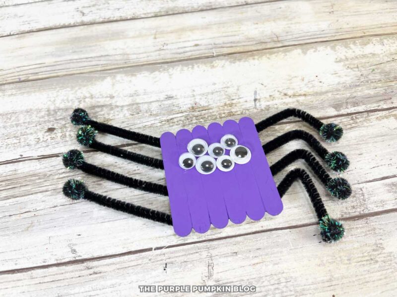 Make a Craft Stick Spider and Web for Halloween