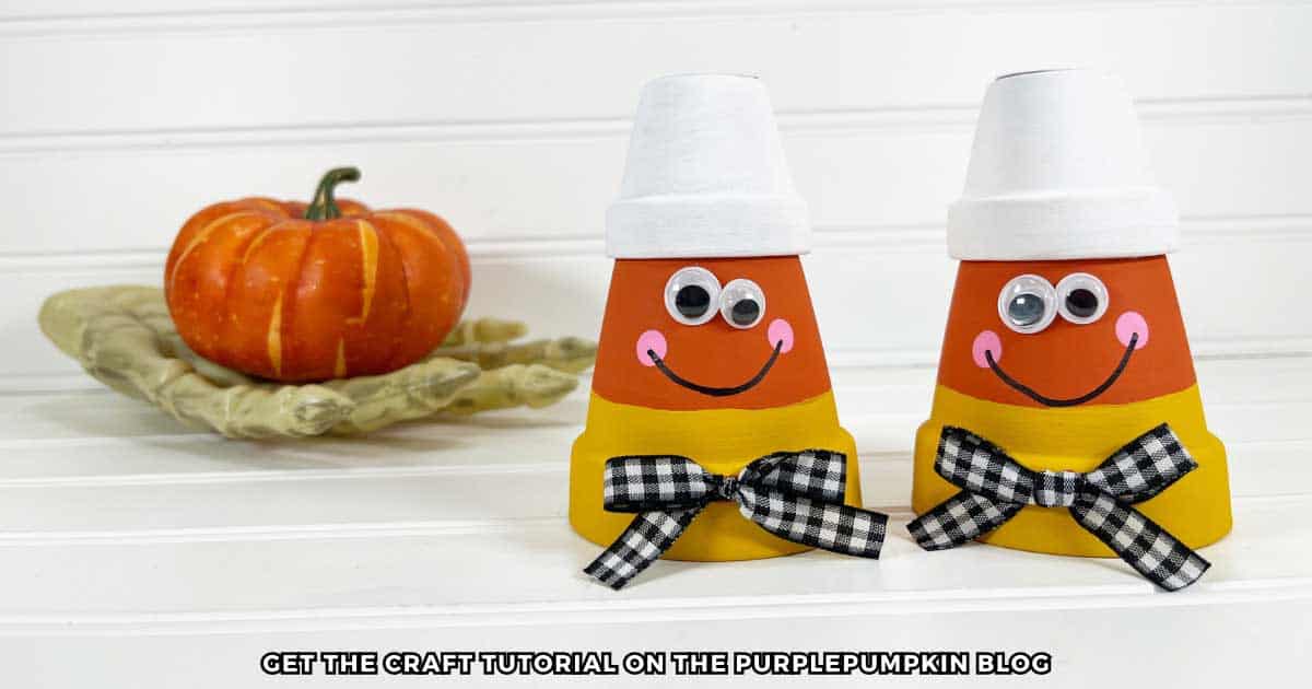 Cute Clay Pot Candy Corn Craft for Halloween