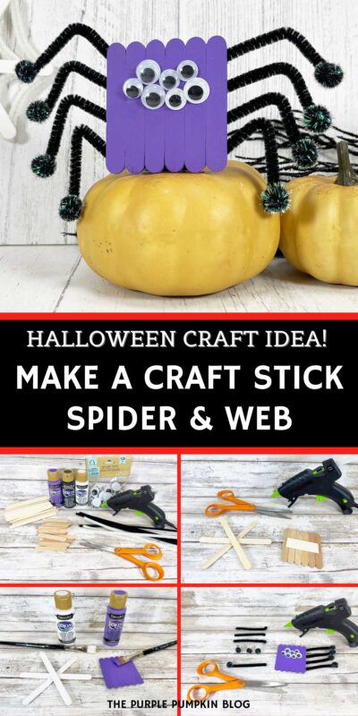 Make a Craft Stick Spider and Web for Halloween
