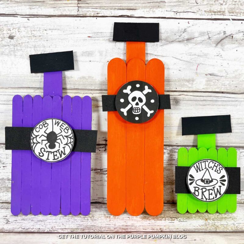 How to Make Craft Stick Magic Potion Bottles for Halloween!