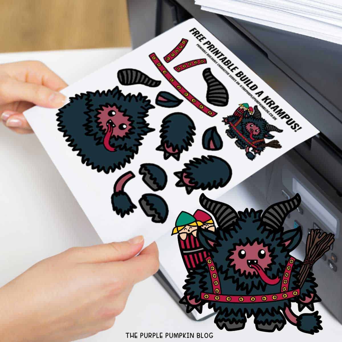 Build a Free Printable Krampus Paper Template for Winter Solstice!