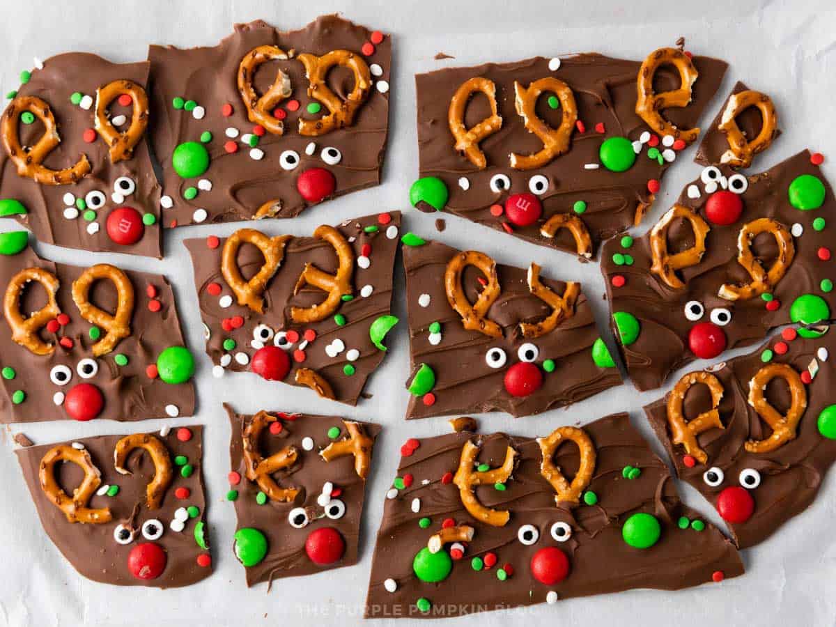 No-Bake Rudolph the Rednosed Reindeer Chocolate Bark!