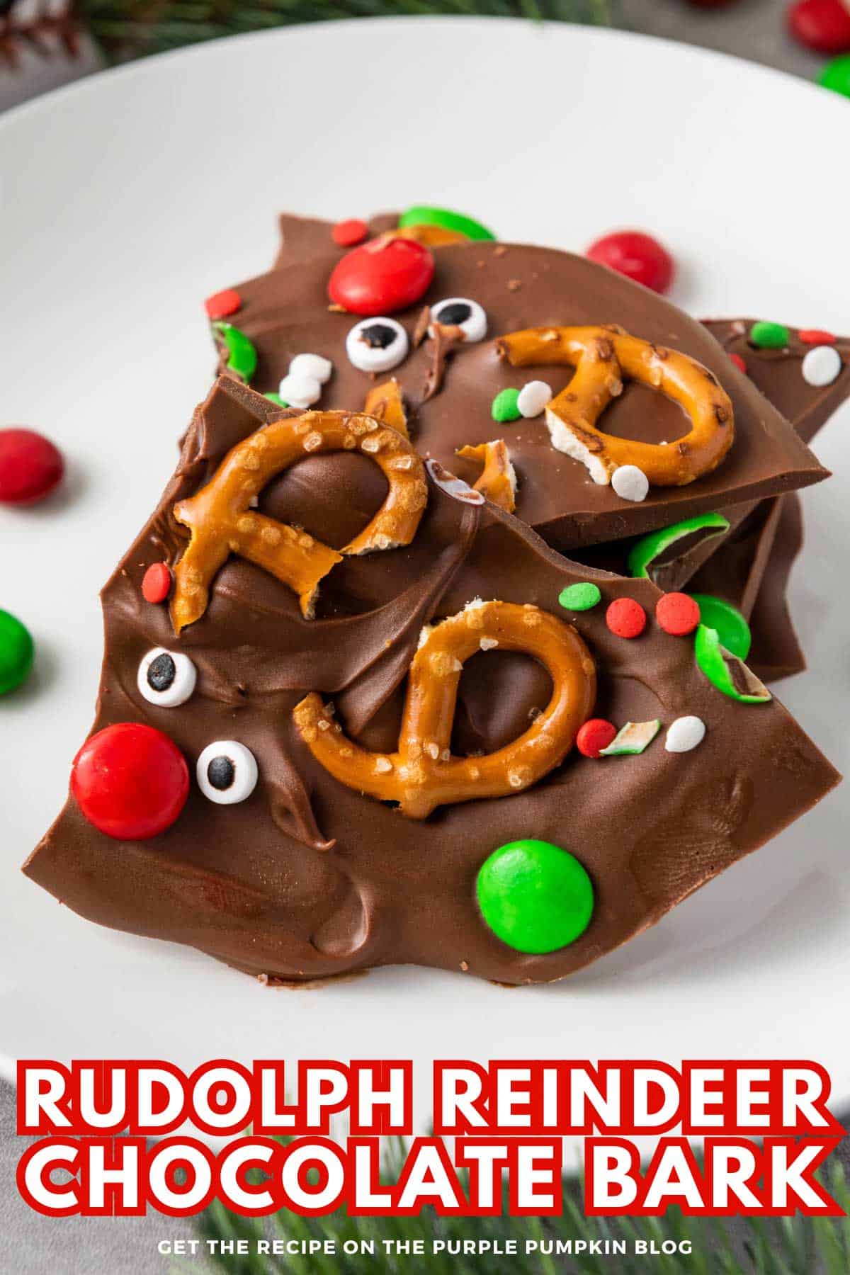 No-Bake Rudolph the Rednosed Reindeer Chocolate Bark!
