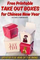 Free Printable Chinese Take Out Boxes for Chinese New Year
