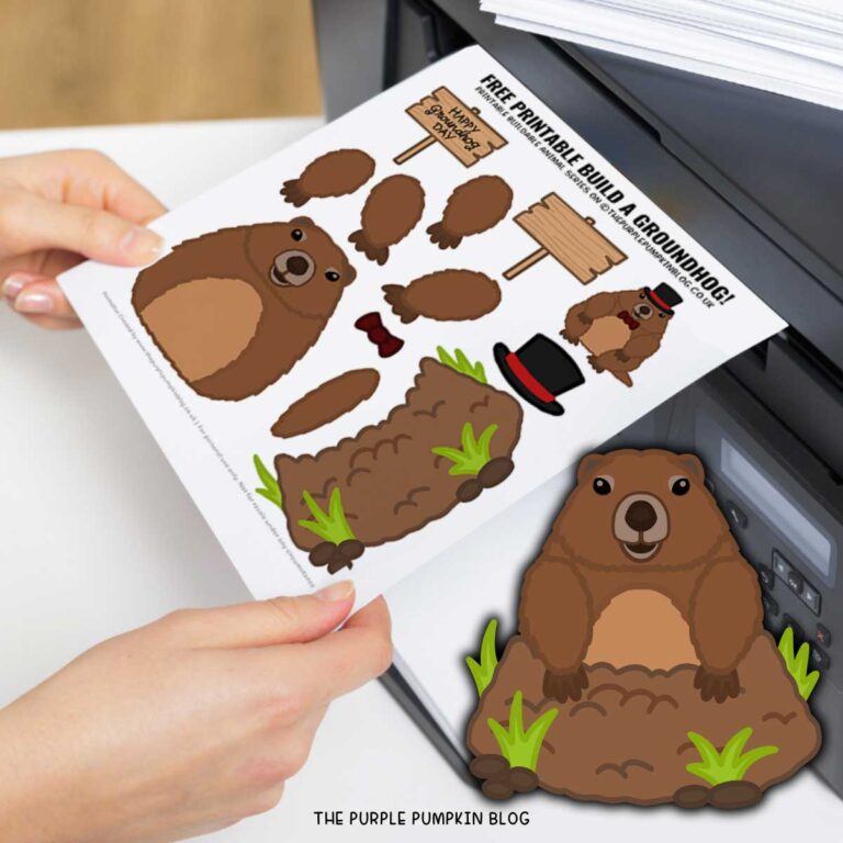 Free Printable Build a Groundhog Craft for Groundhog Day!