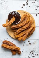 Easy Mexican Churros with Cinnamon Sugar and Chocolate Sauce